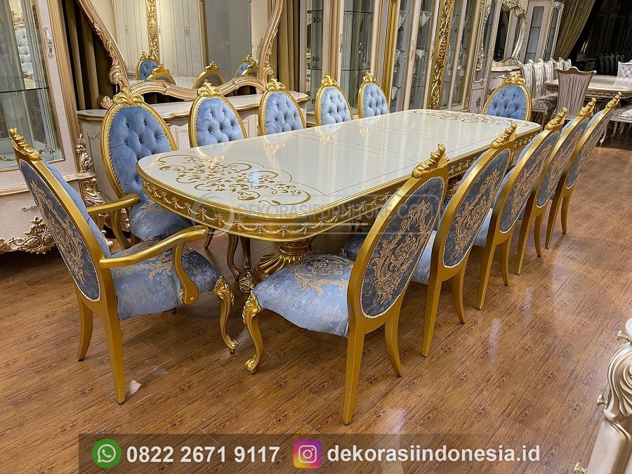 Meja Makan Ukir Mewah Mimossa Classic - Furniture Jepara Mewah Berkualitas