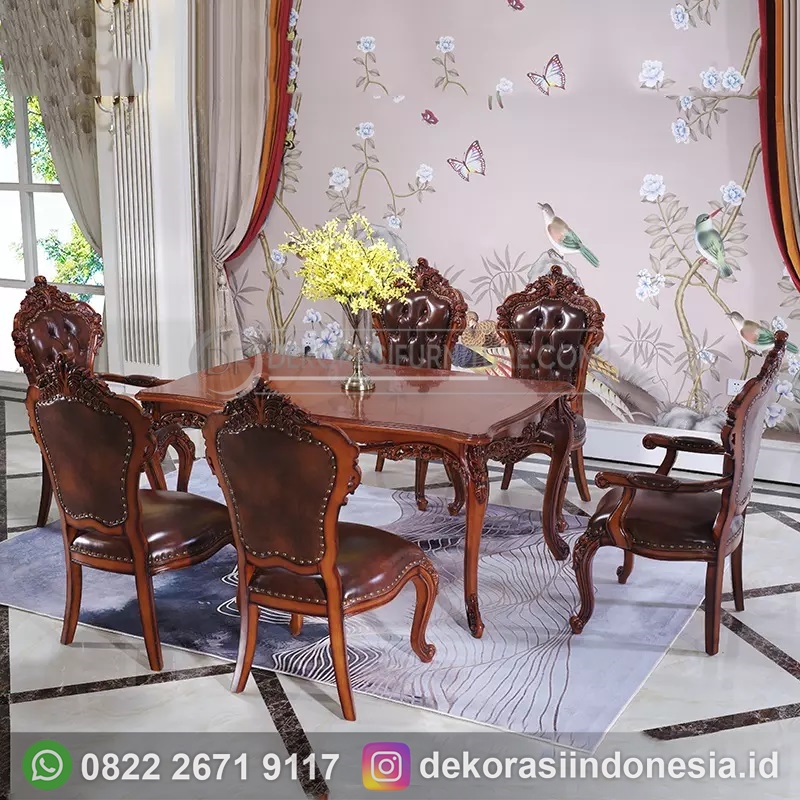 Meja Makan Mewah Kayu Jati Klasik dan Kokoh - Furniture Jepara Mewah ...